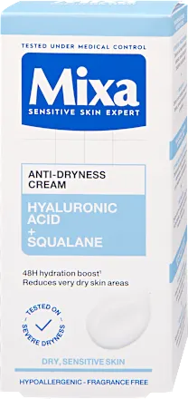Mixa
HYALURONIC ACID + SQUALANE krema za suvu i osetljivu kožu, 50 ml
