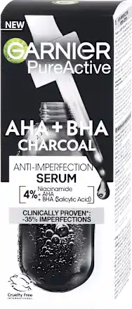 GARNIER PureActive
PureActive AHA + BHA CHARCOAL serum za lice sa aktivnim ugljem, 30 ml