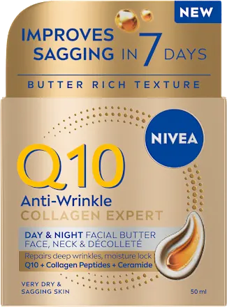 NIVEA
Q10 ANTI-WRINKLE COLLAGEN EXPERT puter za lice, 50 ml