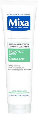Mixa
ANTI-IMPERFECTION COMFORT gel za čišćenje lica - salicilna kiselina i skvalan, 150 ml