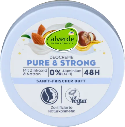 alverde NATURKOSMETIK
PURE & STRONG dezodorans krema, 50 ml