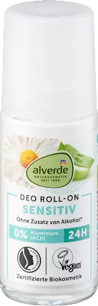 alverde NATURKOSMETIK
Sensitiv deo roll-on aloe vera i kamilica, 50 ml