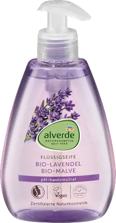 alverde NATURKOSMETIK
Tečni sapun, organska lavanda i organski slez, 300 ml