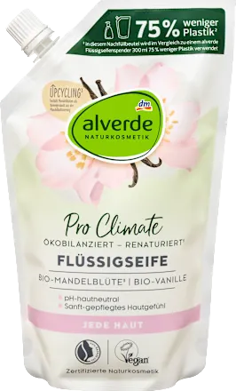 alverde NATURKOSMETIK
Tečni sapun od cveta badema i vanile - dopuna, 500 ml