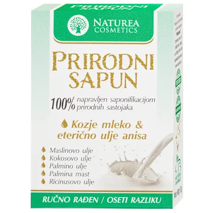NATUREA COSMETICS
Prirodni sapun - kozje mleko & eterično ulje anisa, 80 g