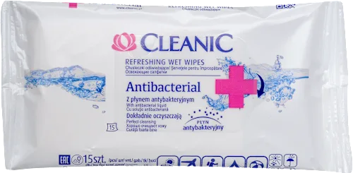 Cleanic
Antibakterijske vlažne maramice, 15 kom