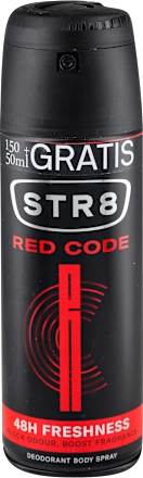 STR8
RED CODE dezodorans u spreju, 150+50ml gratis, 200 ml