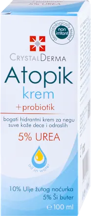 CrystalDerma
Atopik krem 5% urea + probiotik, 100 ml