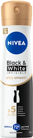NIVEA
Black & White Invisible Silky Smooth - dezodorans u spreju, 150 ml