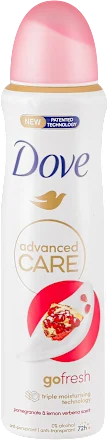 Dove
advanced CARE go fresh pomegranate & lemon verbena antiperspirant dezodorans u spreju, 150 ml