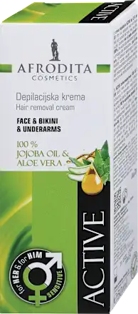 AFRODITA
Krema za depilaciju lica i bikini zone, ACTIVE, 50 ml
