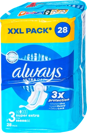 always
ULTRA DAY 3 higijenski ulošci, 28 kom