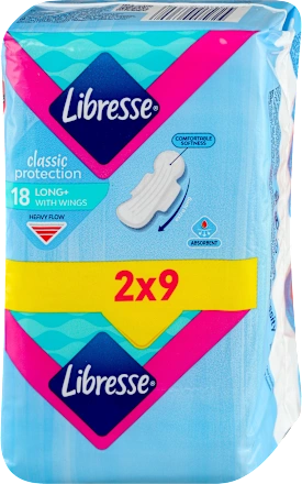 Libresse
classic protection ciklusni ulošci - dugi sa krilcima, 2x9kom, 18 kom