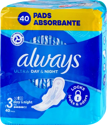 always
ULTRA DAY & NIGHT ciklusni ulošci sa krilcima, veličina 3, 40 kom