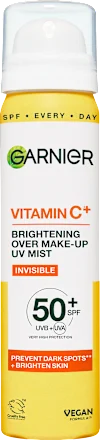 GARNIER
VITAMIN C+ BRIGHTENING OVER MAKE-UP UV MIST, SPF50+, 75 ml
