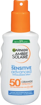GARNIER AMBRE SOLAIRE
SENSITIVE advanced mleko u spreju za zaštitu od sunca, SPF 50+, 150 ml