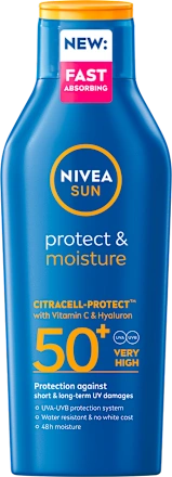 NIVEA SUN
protect & moisture hidratantni losion za zaštitu od sunca, SPF50+, 400 ml