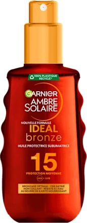 GARNIER AMBRE SOLAIRE
IDEAL bronze ulje za zaštitu od sunca, SPF15, 150 ml