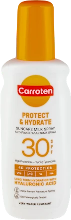 Carroten
PROTECT & HYDRATE mleko za zaštitu od sunca u spreju, SPF 30, 200 ml