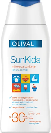 OLIVAL
SunKids dečije mleko za zaštitu od sunca, SPF30, 200 mm