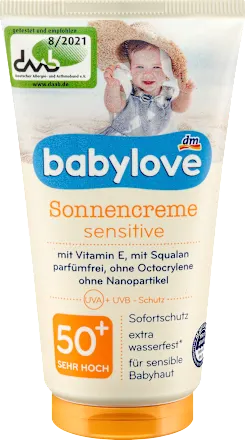 babylove
sensitive krema za zaštitu dečije kože od sunca sa veoma visokim faktorom zaštite, SPF50+, 75 ml