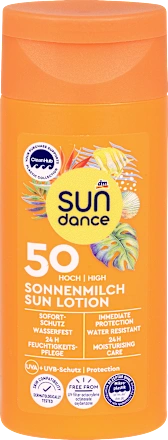 SUNDANCE
Mleko za zaštitu od sunca sa visokim faktorom zaštite, SPF50, putna ambalaža, 50 ml