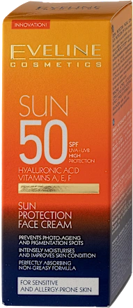 EVELINE COSMETICS
SUN krema za lice, za zaštitu od sunca, SPF 50, 50 ml
