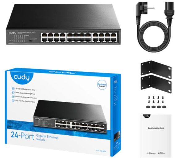 Cudy GS1024 Gigabitni Switch sa 24 Porta | Rackmount | 10/100/1000M |