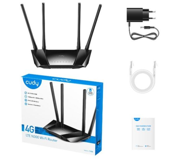 LT400 4G LTE Wi-Fi Ruter | 300Mbps | SIM Slot | 4 Antene |