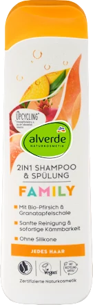 alverde NATURKOSMETIK
FAMILY šampon i regenerator za kosu 2u1, 300 ml