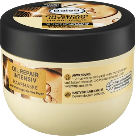 Balea PROFESSIONAL
OIL REPAIR INTENSIV maska za ekstremno oštećenu i suvu kosu, 300 ml