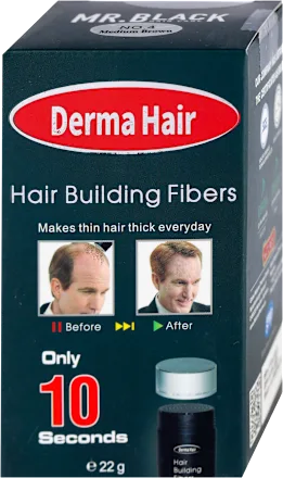 DERMA HAIR
Fiberi za proređenu kosu - No. 4 Medium brown, 300 kom