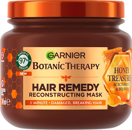 GARNIER BOTANIC THERAPY
HONEY TREASURE HAIR REMEDY obnavljajuća maska za oštećenu kosu, 340 ml