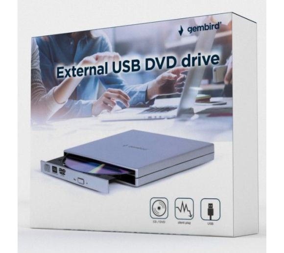 Gembird - DVD-USB-021-SV Gembird eksterni USB CD/DVD drive Citac-rezac USB, silve
