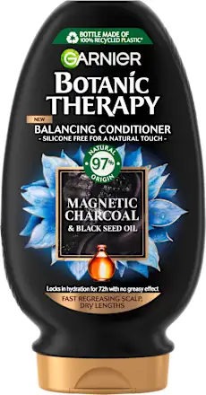 GARNIER BOTANIC THERAPY
MAGNETIC CHARCOAL & BLACK SEED OIL - balzam za suvu kosu, 200 ml
