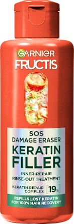 GARNIER FRUCTIS
SOS KERATIN FILLER DAMAGE ERASER tretman za obnovu oštećene kose, 200 ml