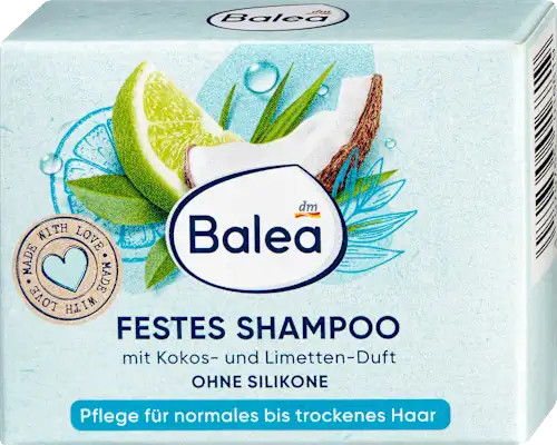 Balea
Čvrsti šampon - kokos i limeta, 60 g