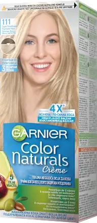 GARNIER Color naturals
Boja za kosu br. 111, veoma svetlo pepeljasto plava, 1 kom