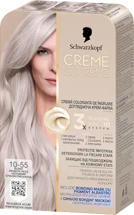 Schwarzkopf CREME SUPREME
Boja za kosu - 10-55 Cool Silverblond, 1 kom