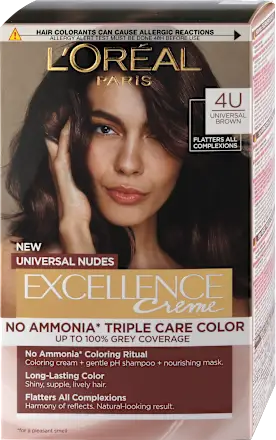 L'ORÉAL PARiS EXCELLENCE Creme
Boja za kosu UNIVRSAL NUDES – 4U UNIVERSAL BROWN, 1 kom