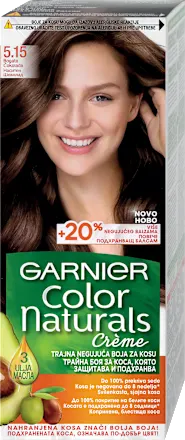 GARNIER Color naturals
Boja za kosu br. 5.15 bogata čokolada, 1 kom