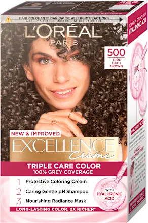 L'ORÉAL PARiS EXCELLENCE Creme
Boja za kosu - 500 True Light Brown, 1 kom