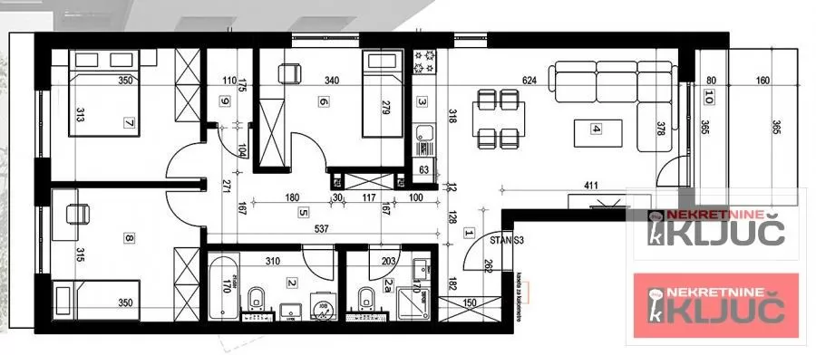 NAJLON PIJACA, 80m2, Troiposoban sa pdv, Izgradnja, Kredit