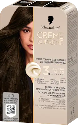 Schwarzkopf CREME SUPREME
Boja za kosu - 4-0 Saten Natural, 1 kom