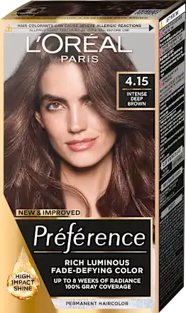 L'ORÉAL PARiS PRÉFÉRENCE
Boja za kosu - 4.15 Intense Deep Brown, 1 kom