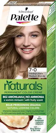 Palette naturals COLOR CREME
Boja za kosu – 7-0 srednje plava, 1 kg