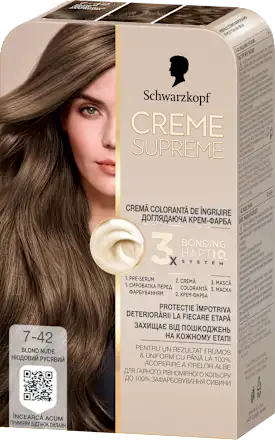 Schwarzkopf CREME SUPREME
Boja za kosu - 7-42 Nude Beige Dark Blonde, 1 kom