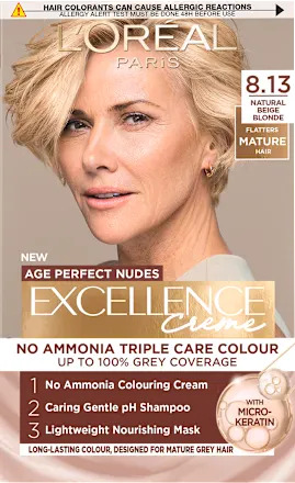 L'ORÉAL PARiS EXCELLENCE Creme
Boja za kosu Age Perfect Nudes – 8.13 Natural Beige Blonde, 1 kom