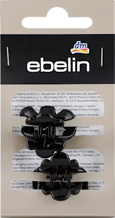 ebelin
Šnale za kosu u obliku štipaljke, male - crne, 2 kom
