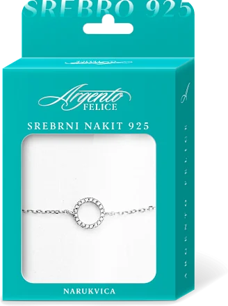 Argento FELICE
Srebrna narukvica - krug sa cirkonima, 1 kom
